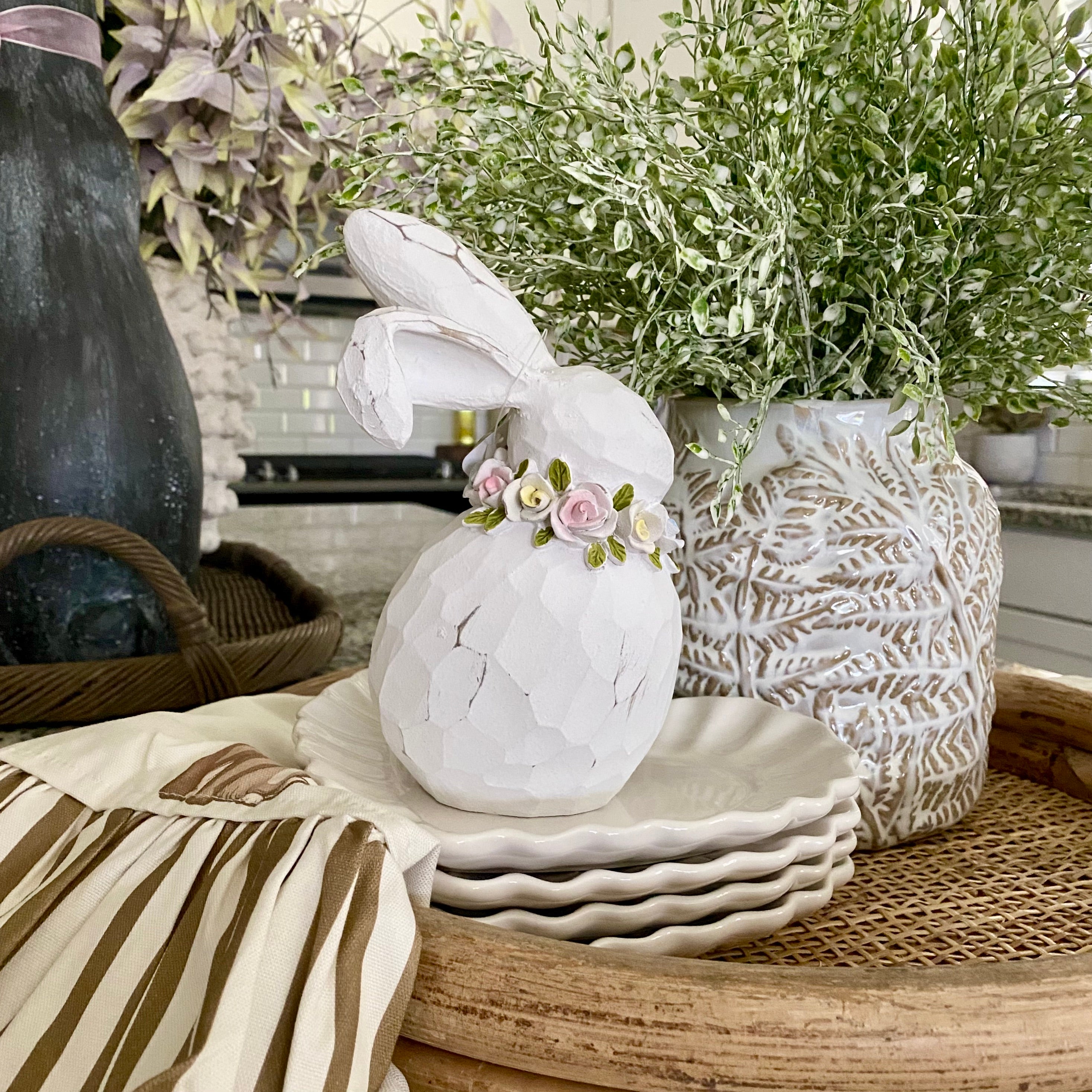 Flower Wreath White Bunny – Decor By Amanda